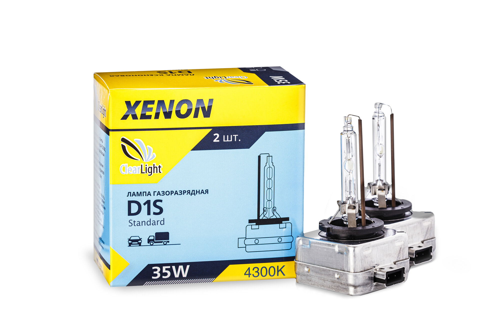 Комплект ксеноновых ламп Clearlight D1S 4300K б/п (2 шт.), LDL D1S 143-0LL