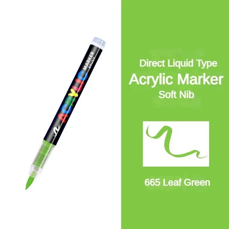 Акриловые маркеры для рисования 16 цветов Зеленый, Leaf Green Marker