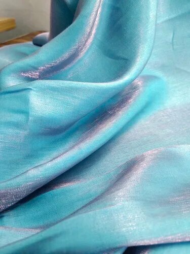 Шелковая атласная градиентная ткань SilkSouth для шитья 50x150 см Бирюзовый, Magic Narcissus blue