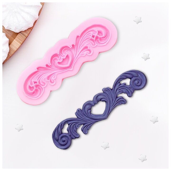 Молд силиконовый «Узор»для шоколада/мыла/гипса 18×6 см, цвет микс