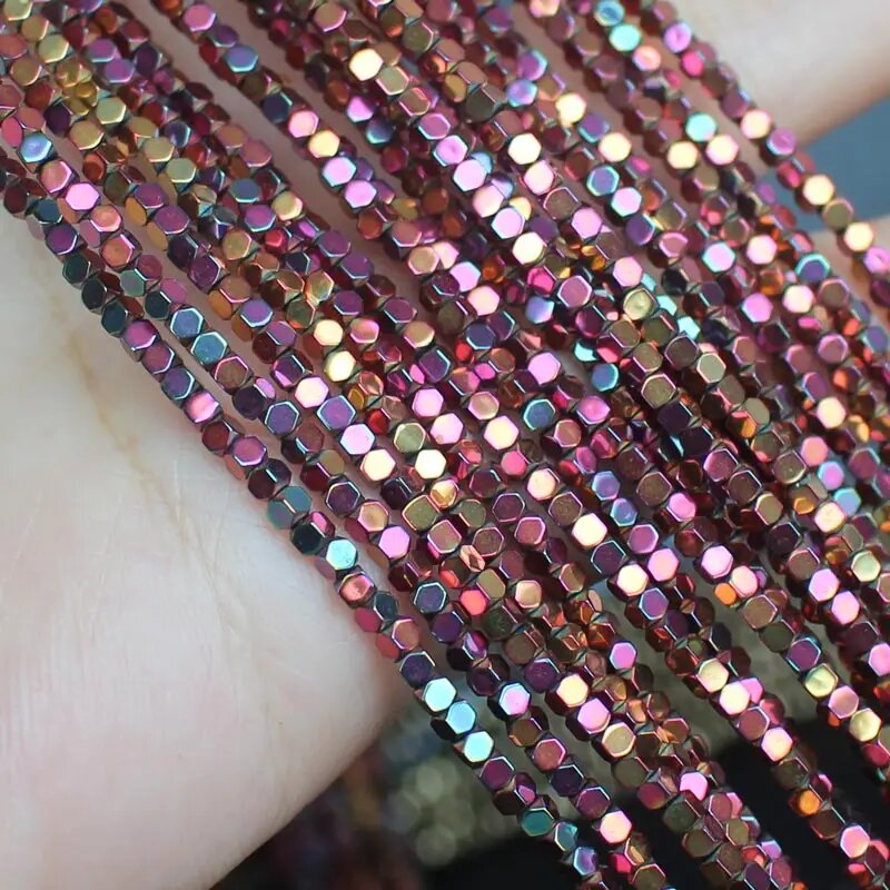 Гематитовые бусины лаerf beads 15 дюймов 3mm 125pcs, Purple Yellow