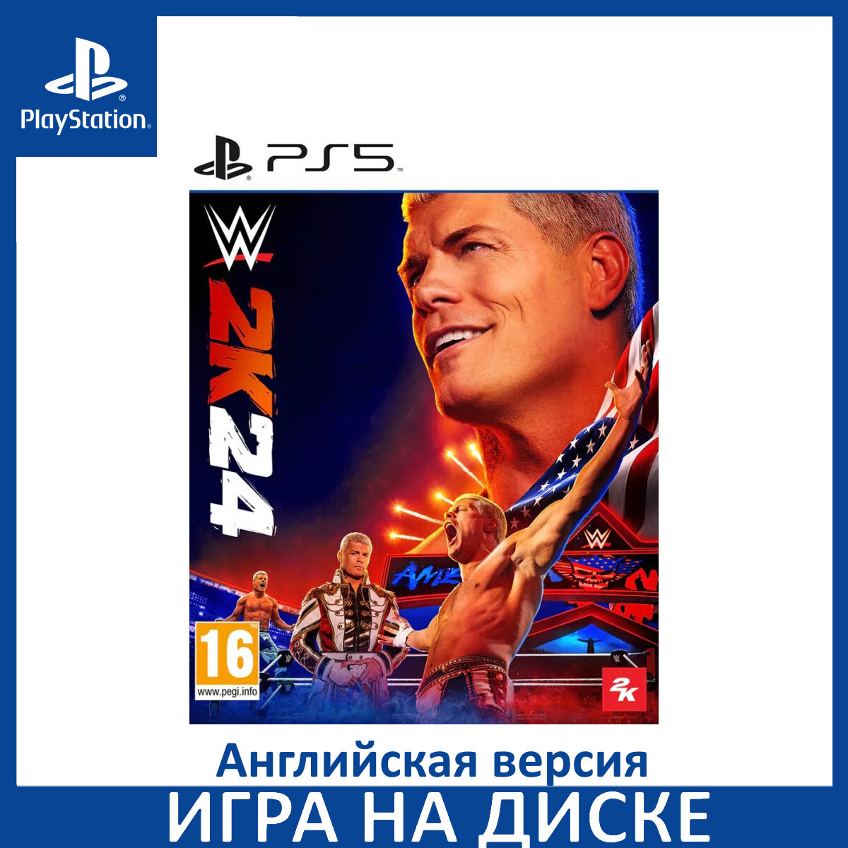 Игра WWE 2K24 PS5 Английский язык Диск на PlayStation 5