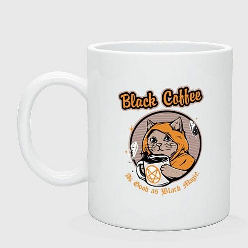 Black Coffee Cat Керамическая кружка