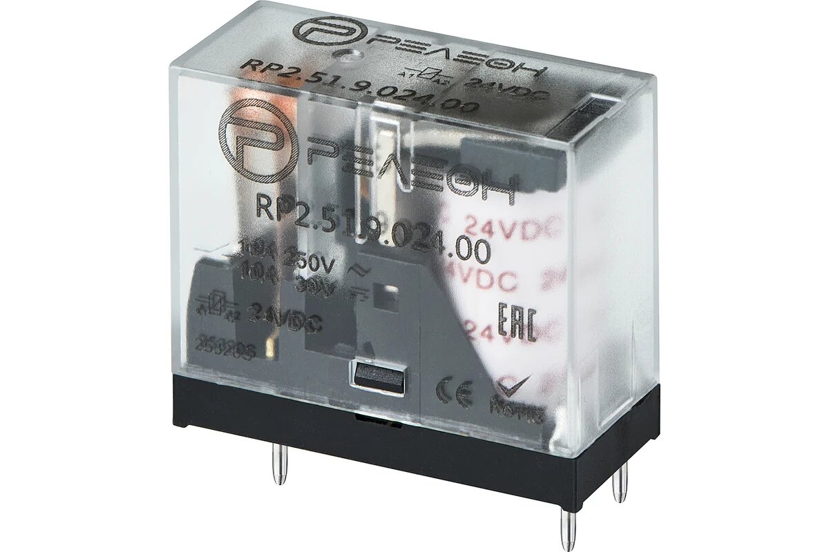 Релеон RP251902400 Промежуточное реле 1 перекидной контакт 10A 24В DC схемы управления