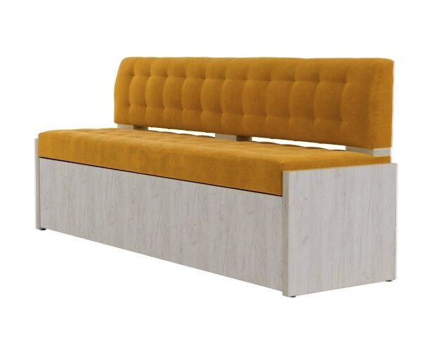 Кухонный диван Гамбург 201х55х85 велюр желтый, Седьмая карета