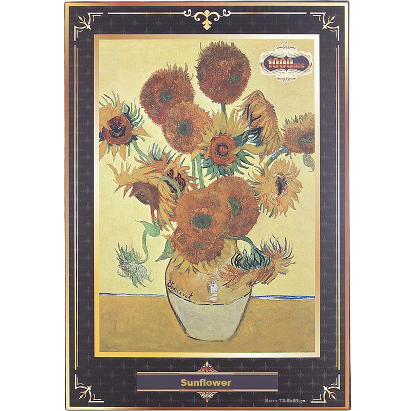 Gubu Adult Puzzle 1000 Pieces Sunflower Van Gogh, Challenging Jigsaw Puzzle, Random Packaging, Gift for Women's Day
