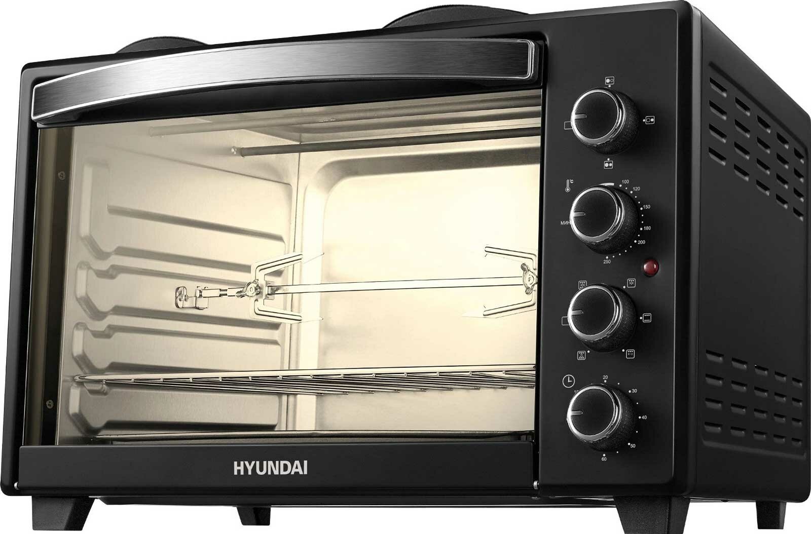 Мини-печь Hyundai MIO-HY099 45 л, 1600 Вт, черный