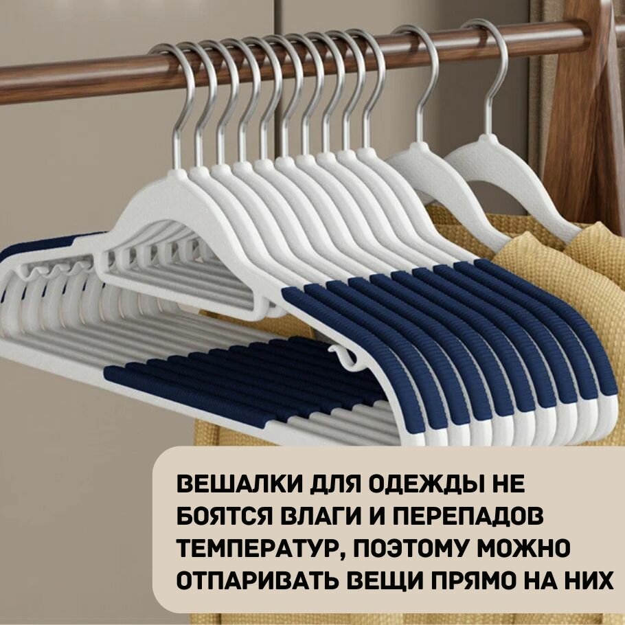 Вешалка плечики набор 10 шт, синие