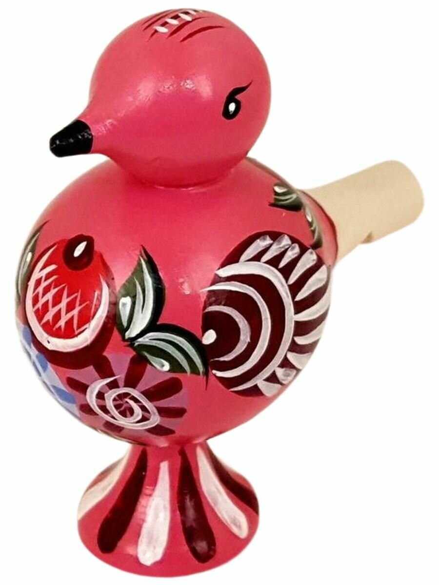 Свисток, птичка - 5, Городецкая роспись, ручная авторская работа