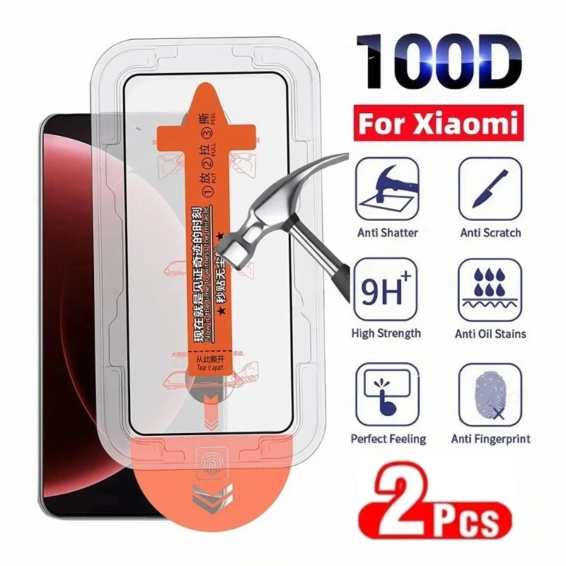 2 шт. закаленное стекло без пыли в один клик для Xiaomi 15 14 13 Ultra Pro 15 14 13 Pro Ultra Easy Install Премиум-защитные пленки для экрана