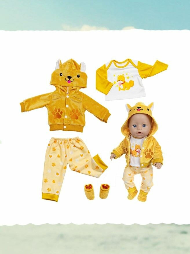 Кукольные костюмы подходят для кукол ростом 39 43 см. В комплект входит одежда, шапки и носки