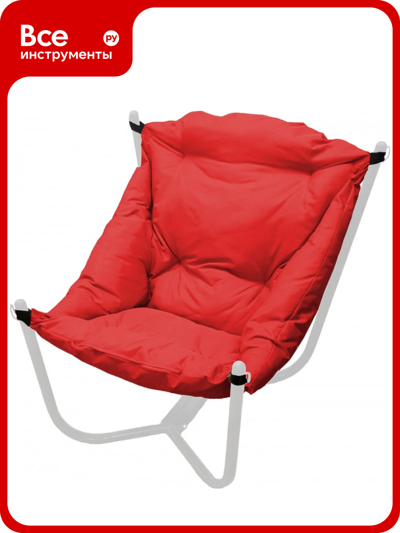 Кресло M-GROUP ЧИЛ, белое основание, красная подушка 12360106