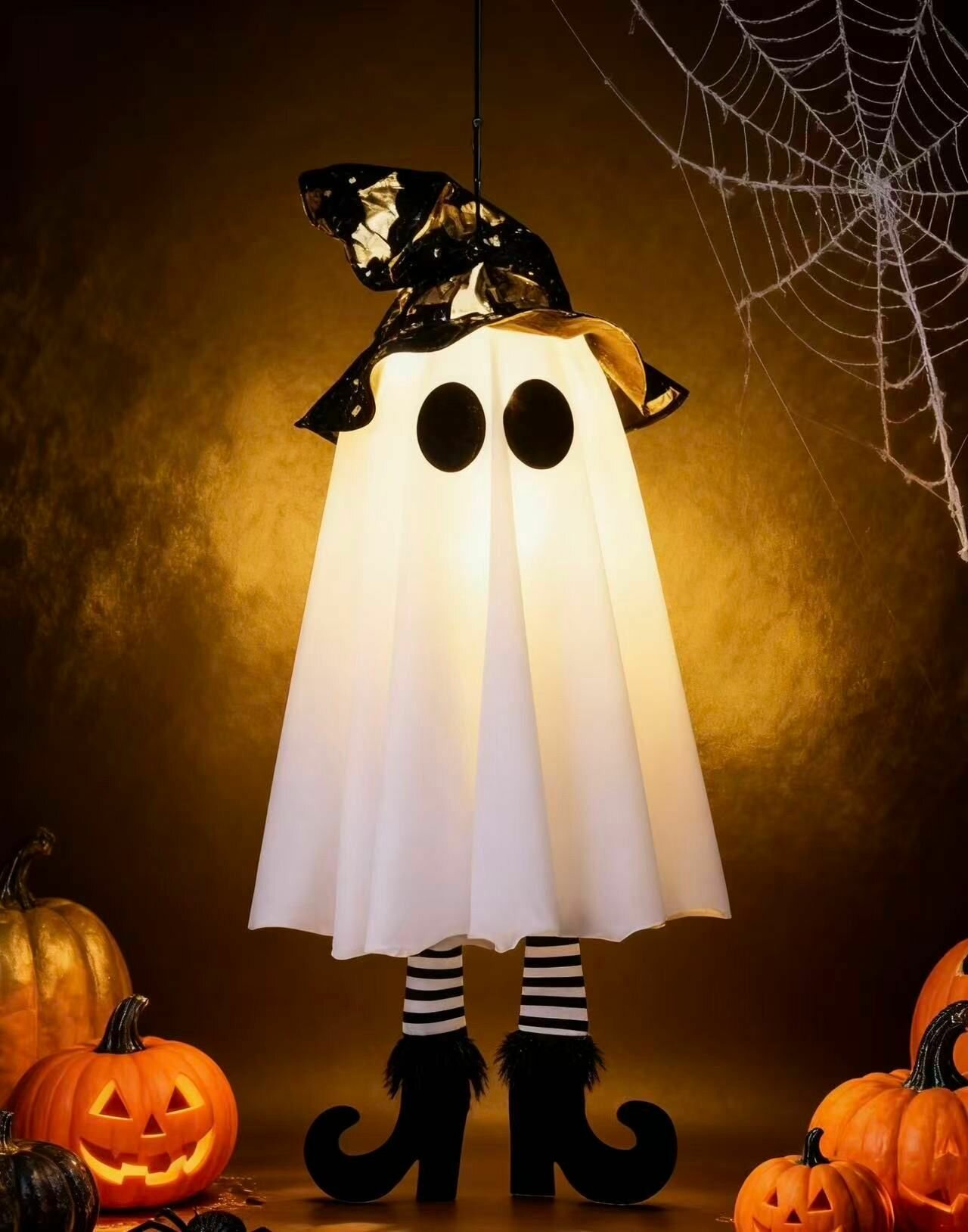 Светящийся призрак ведьмы, подвесной кулон-призрак для Хэллоуина, светодиодные лампы для украшения интерьера1 шт.