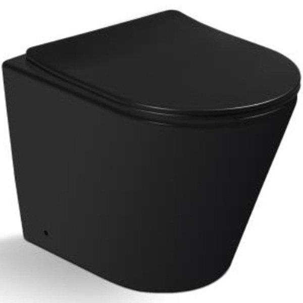 Унитаз приставной SantiLine SL-5020MB безободковый, с крышкой микролифт, черный матовый