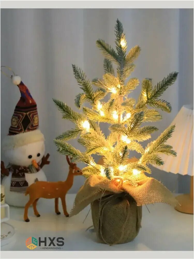 Ель в горшочке настольная с подсветкой