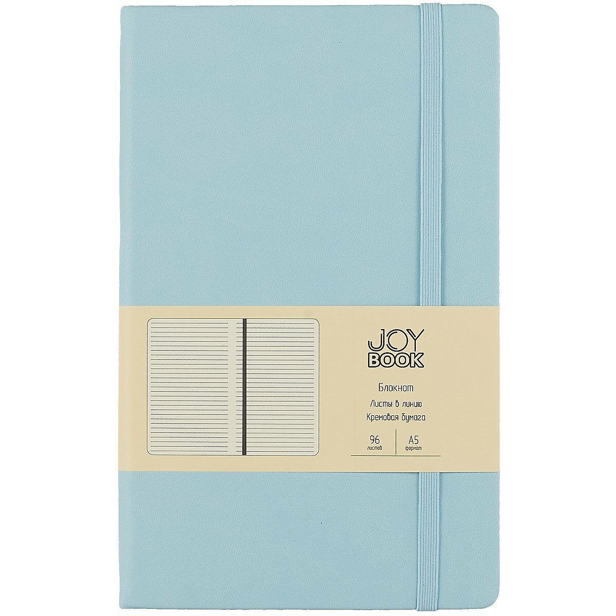 Книга для записей А5 96л лин. "Joy Book. Весеннее небо" иск. кожа, тв. переплет, ляссе, резинка, инд. уп.