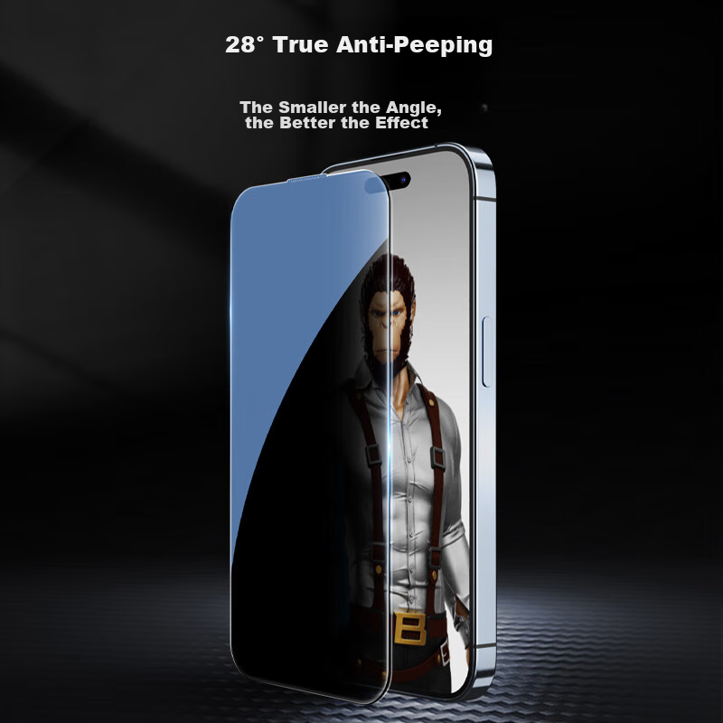Mr. Blue Gorilla Privacy Screen Protector for Apple IPhone 14 Pro Max, Anti-Peeping Tempered Glass Film, HD Anti-Drop Anti-Spy Protective Film