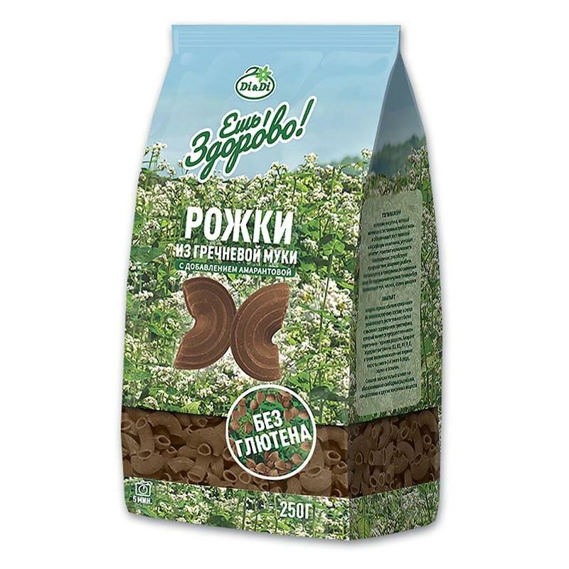 Рожки амарантовые из гречневой муки безглютеновые Di и Di, 250 г