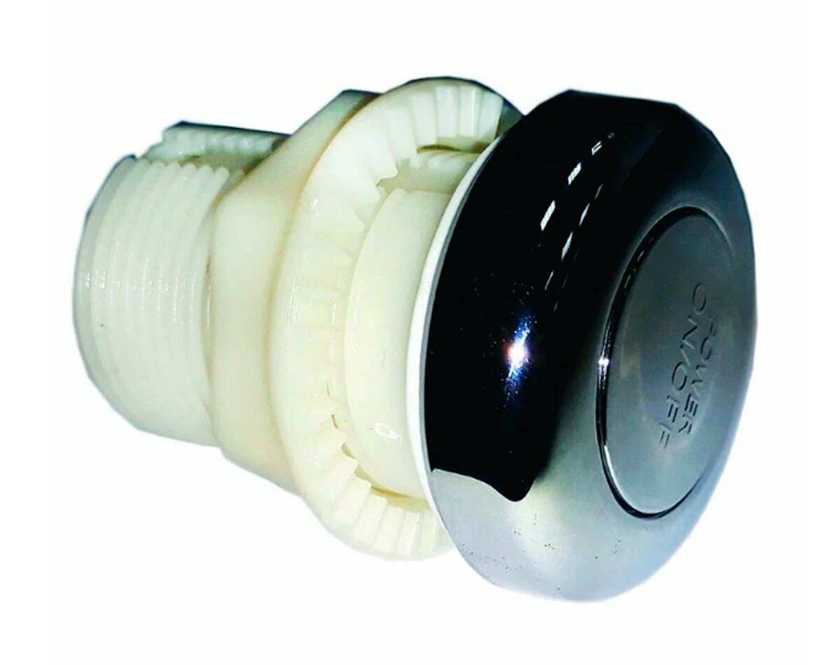 Пневмокнопка Pool King ASA-321, ABS-пластик, подключение 1", цвет белый/серебристый