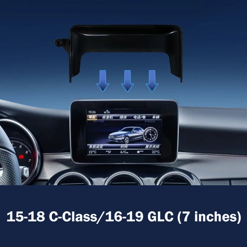 Автомобильный держатель телефона для Mercedes-Benz C Class W205 2019 - 2023 GLC X253 2020 -2022 10,25 дюймовый экран фиксированный базовый навигационный кронштейн