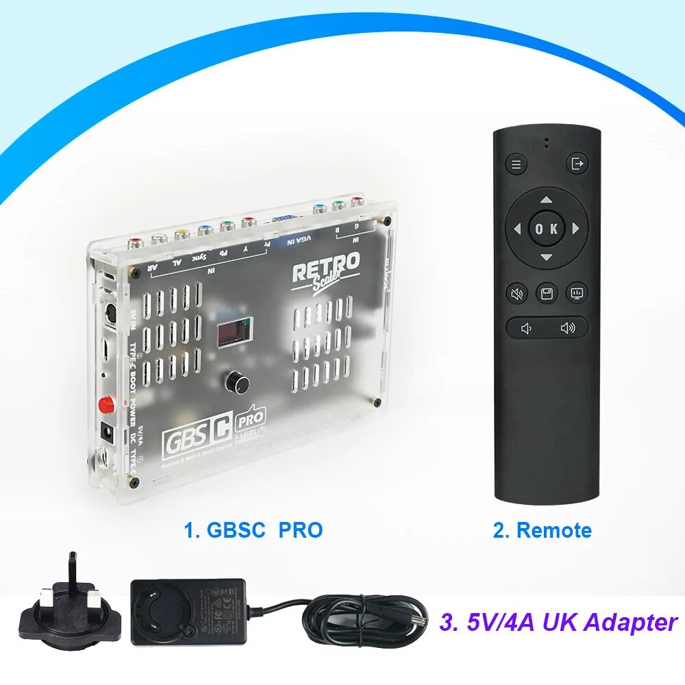 RetroScaler GBSC Pro с UK адаптером