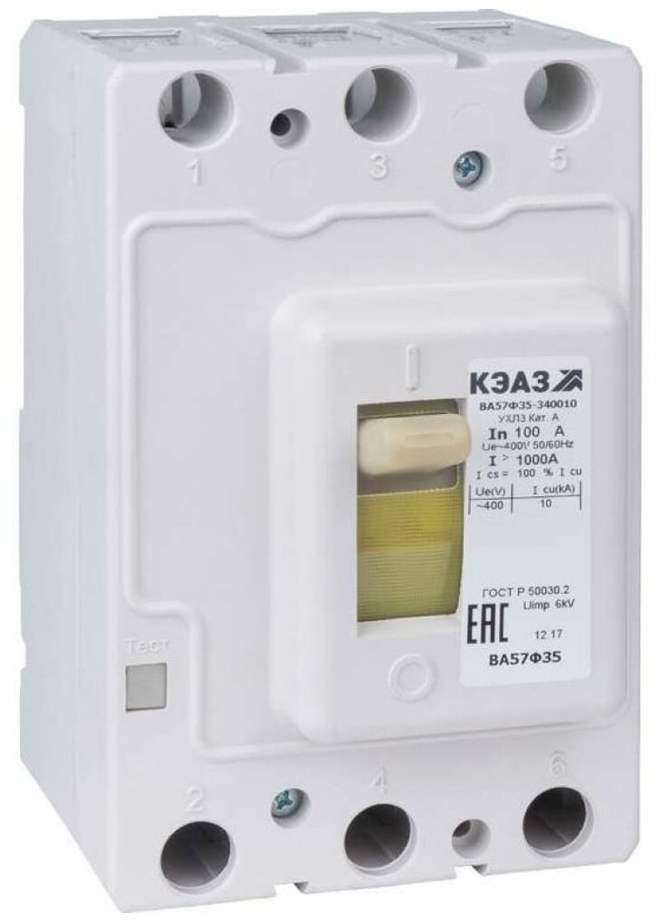 Автоматический выключатель КЭАЗ ВА57Ф35-340010-80А-800-400AC-УХЛ3