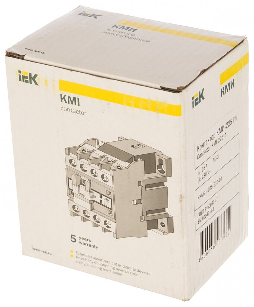 Контактор IEK КМИ-22511 25А 220В ИЭК KKM21-025-230-01