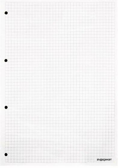 InФормат, Сменный блок, 100 листов, клетка, А4, белый, линовка: серый