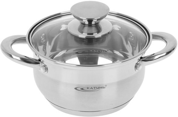 Кастрюля 1,8 л катунь, диана, КТ01-D-18, нерж. сталь, комбинированная полировка