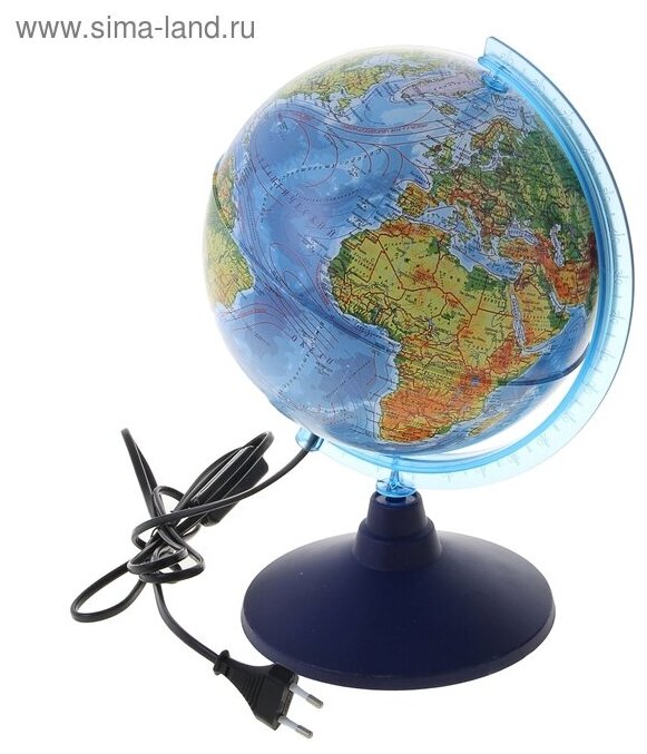 Глобус физический «Классик Евро», диаметр 210 мм, с подсветкой
