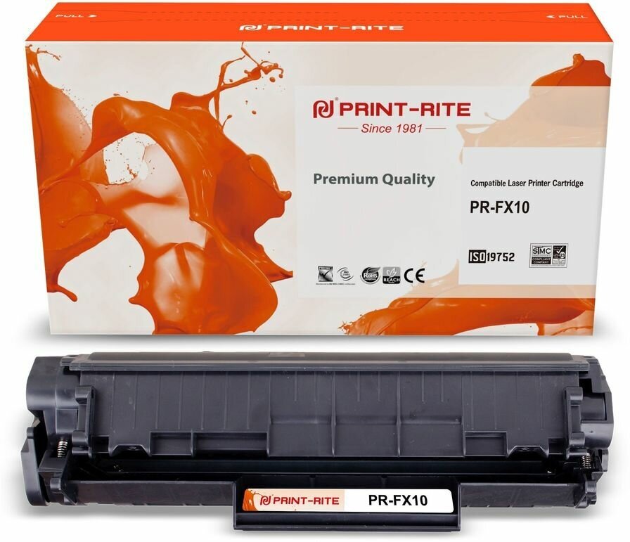 Картридж лазерный Print-Rite TFH724BPU1J2 PR-FX10 FX-10 черный (2000стр.) для Canon L100/L120/4140/M