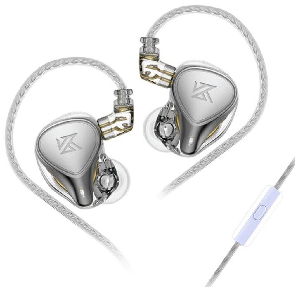 KZ Acoustics ZEX Pro с микрофоном, перламутровый, проводные наушники