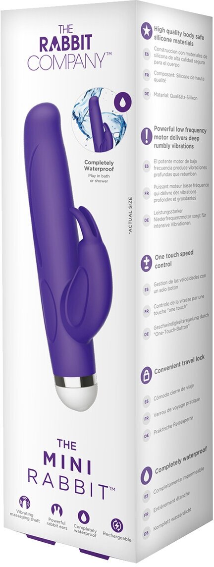Вибратор кролик The Mini Rabbit, водонепроницаемый, фиолетовый, 13,9см