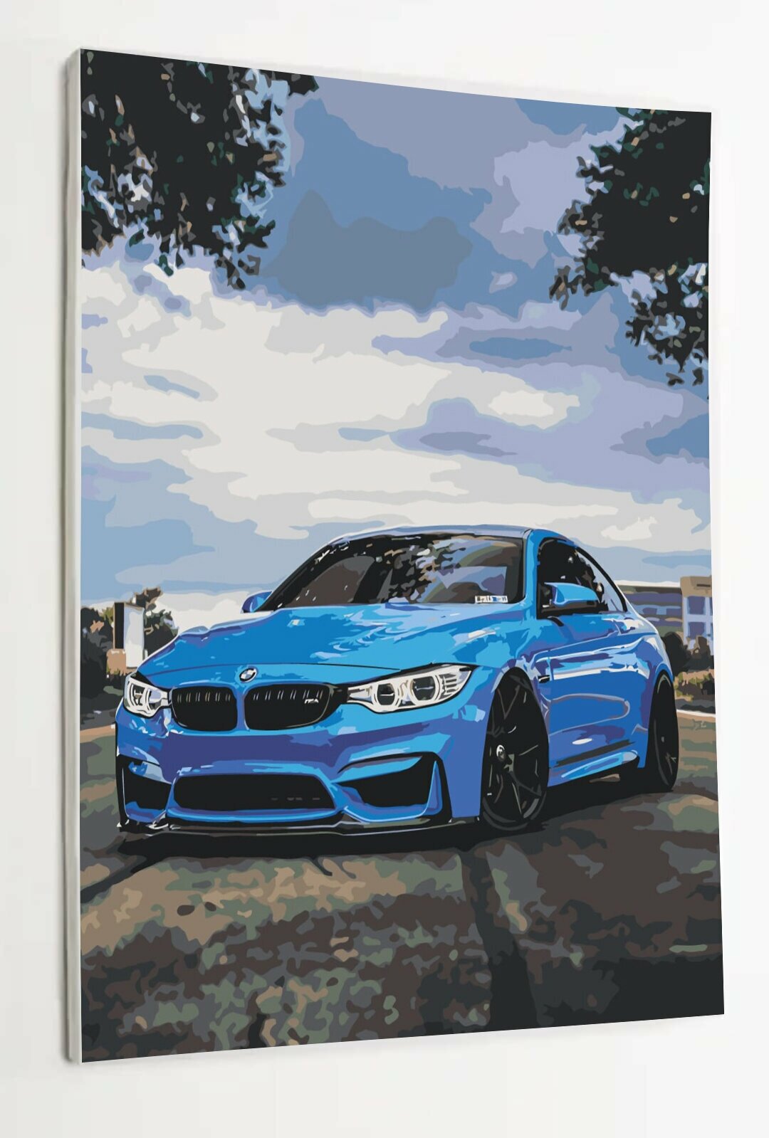 Картина по номерам на холсте с подрамником, Машина, БМВ, 40х50 см