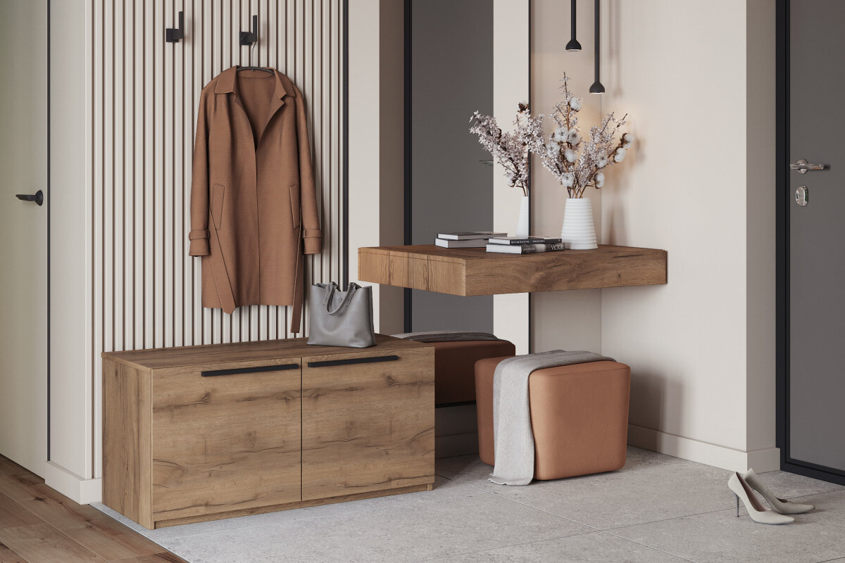 Обувница Лорена Пакс-2 Дуб Табачный для обуви 100*48*43