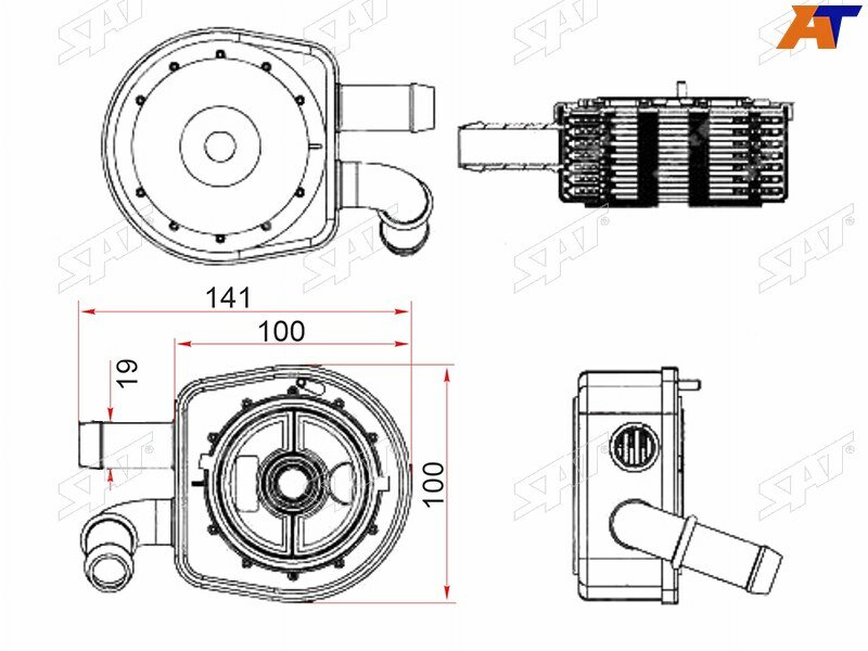 Радиатор масляный Mazda 3 08-13 / 5 10-15 Sat арт. ST-LF6W14700A