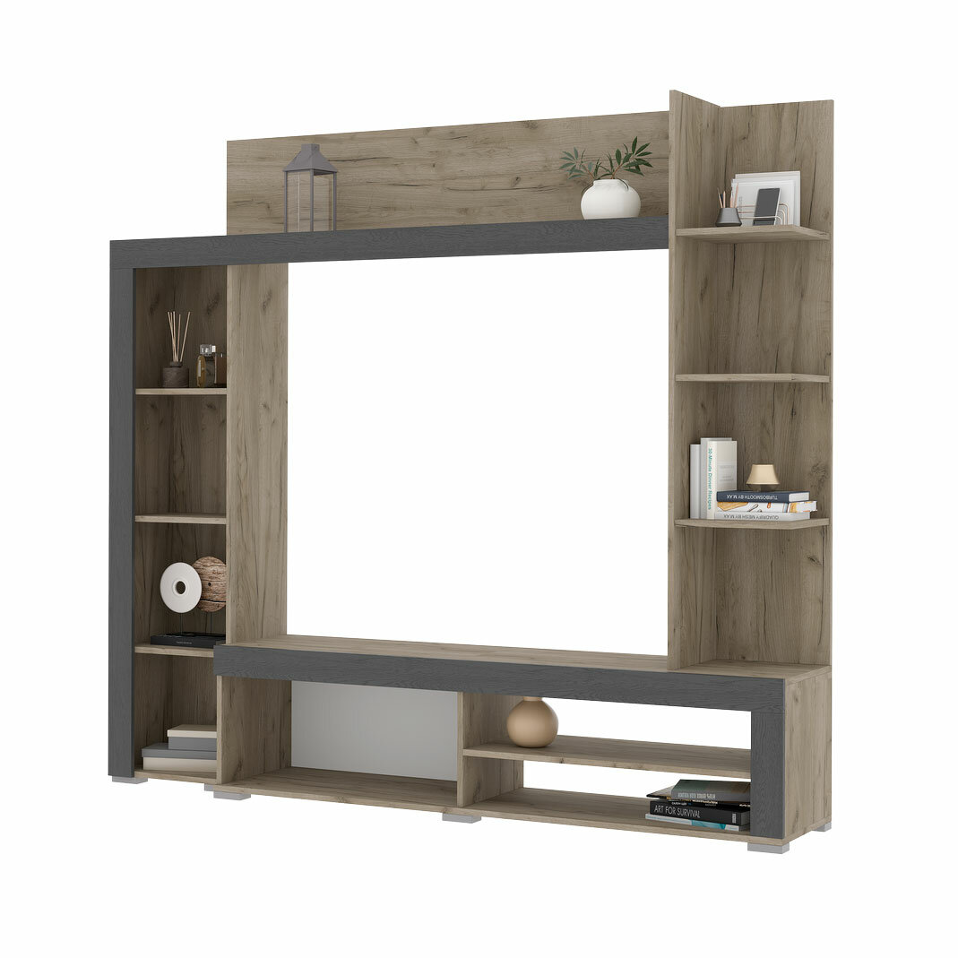 Мебель для гостиной Васанта 199,2х181,2х40,1 см, цвет дуб крафт серый/графит