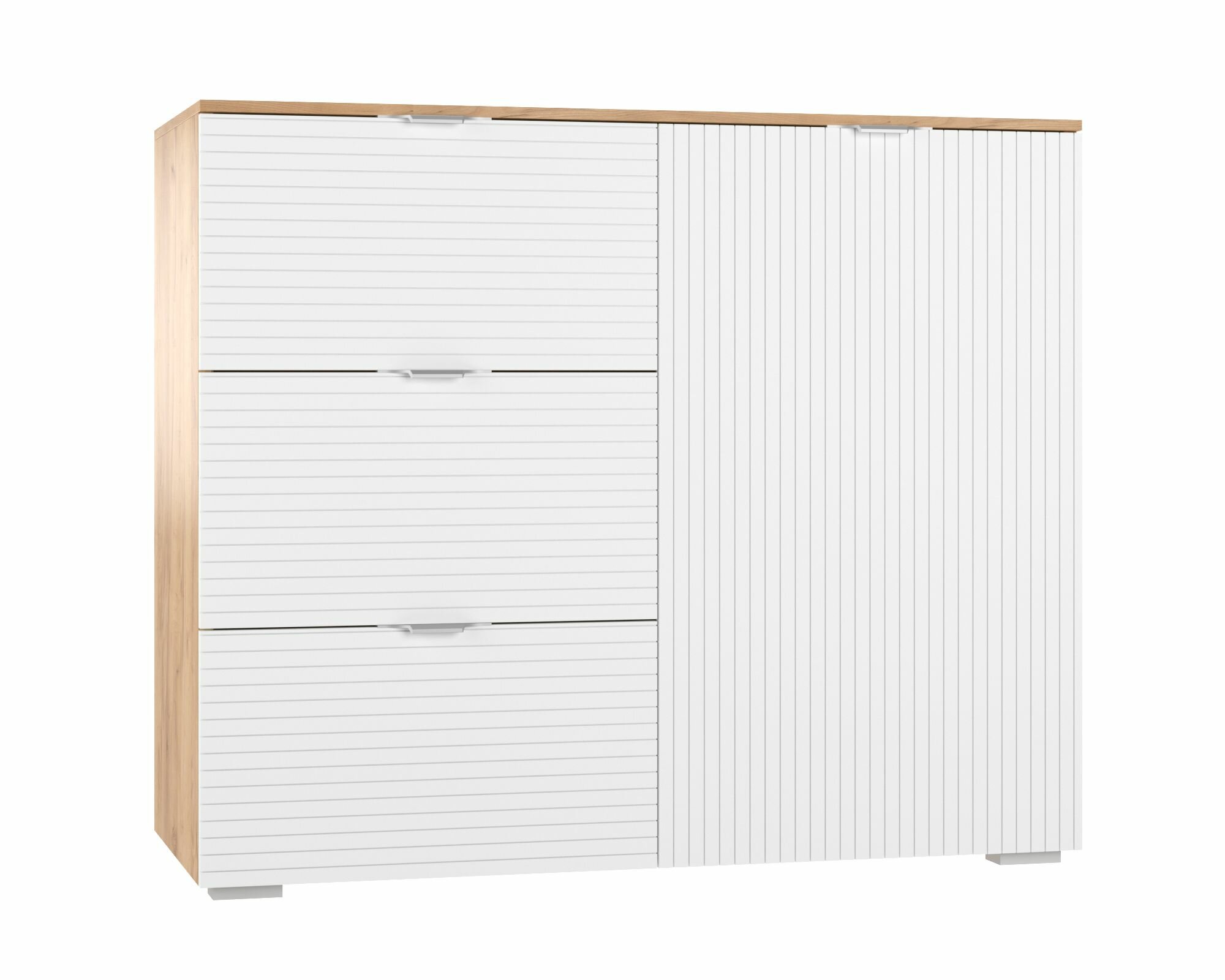 Комод для вещей "Аметист 3" 120х100х50, дуб крафт золотой / лотос