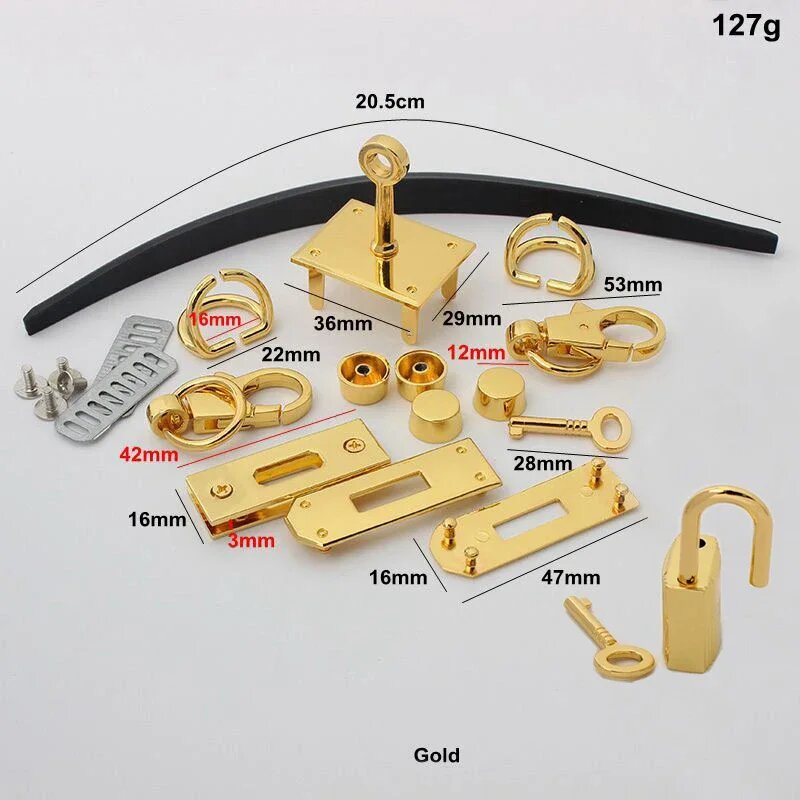 Роскошный металлический замок, искусственная фурнитура для рукоделия, оптовая продажа, поворотный набор замков, подходит для женских сумок, кошельков, сумок, аксессуаров Big KL gold