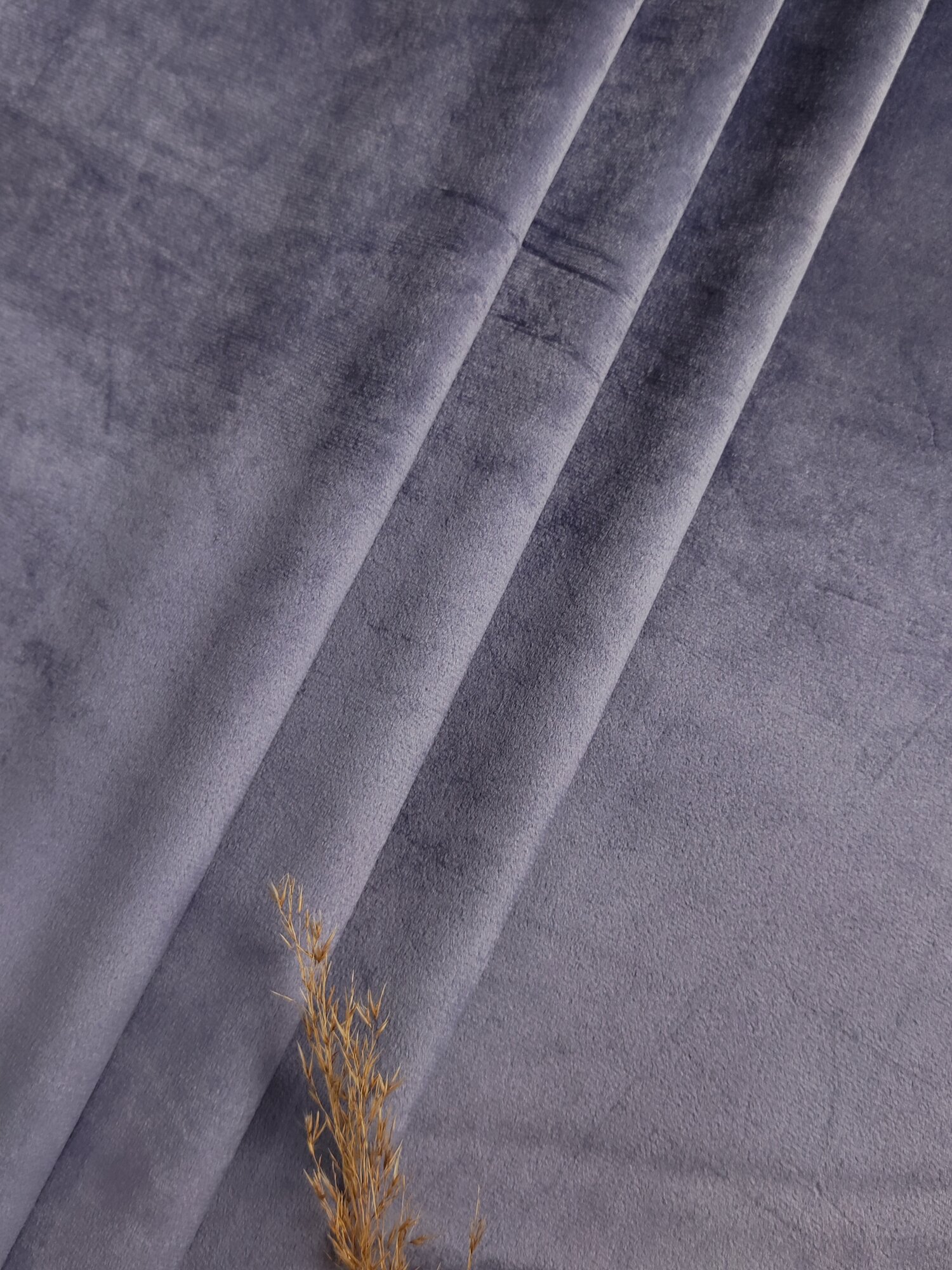 Ткань для пошива штор "Бархат велюр" на отрез от 1 м, цвет темно-сиреневый, производитель Турция