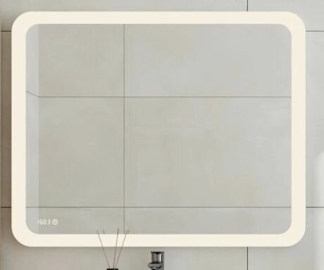 Зеркало Style Line Атлантика 90*70 с подсветкой и часами