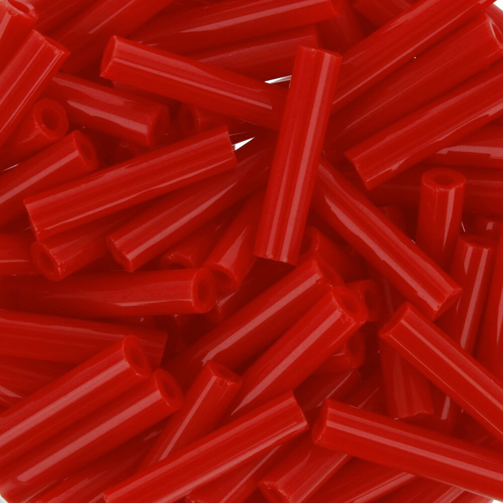 Бисер TOHO Bugle, размер 9мм, цвет #45 (Непрозрачный, красный перец), 10 грамм