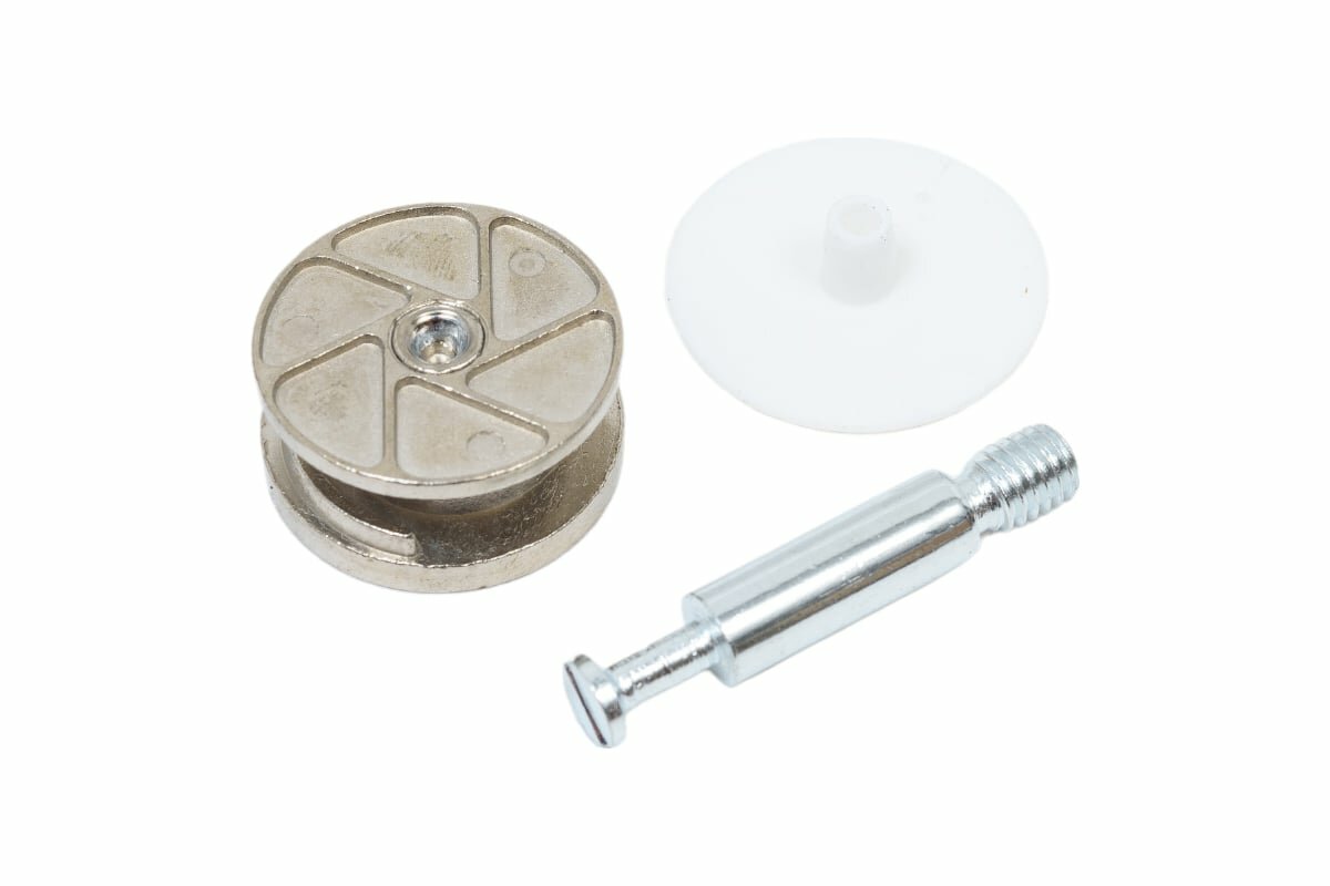 AKS Эксцентриковая стяжка усиленная 25 мм шток 28 мм белая заглушка 58299 для сборки мебели