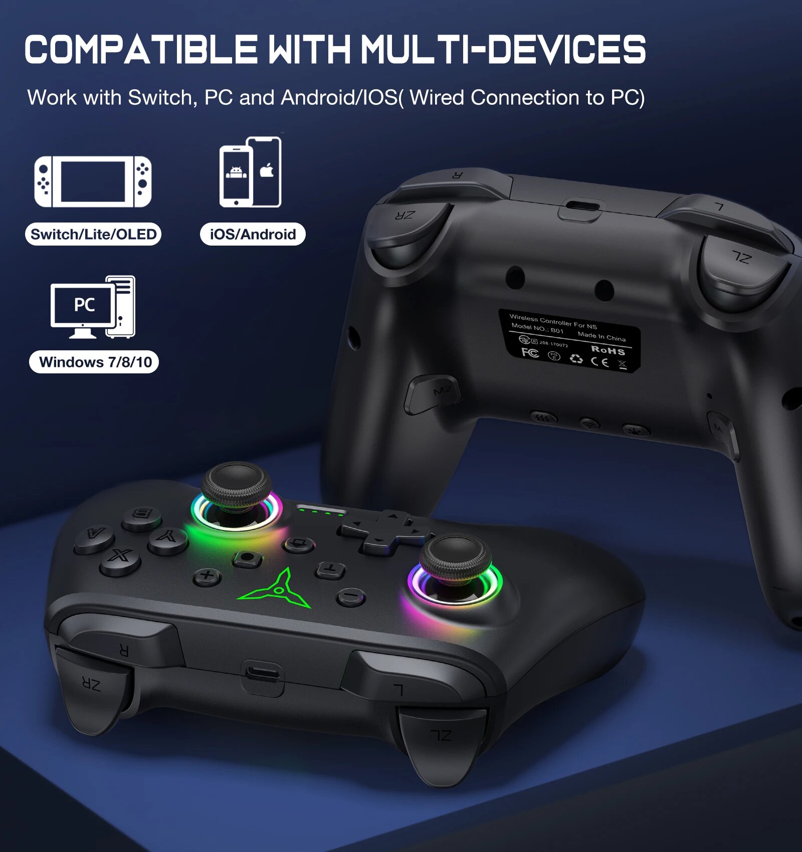 Беспроводной геймпад beboncool для Nintendo Switch — фото 1