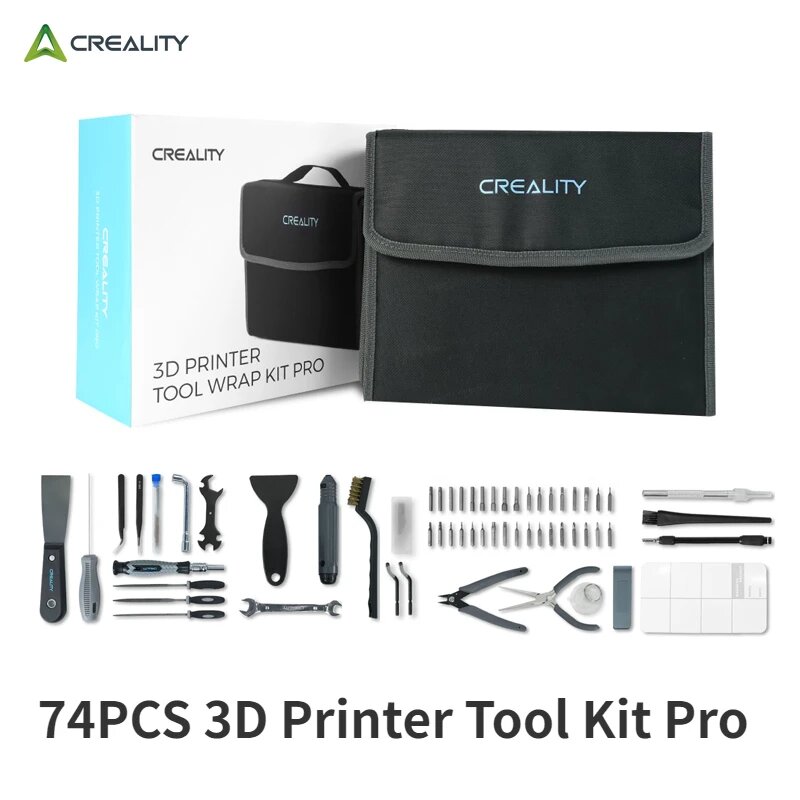 Официальный набор инструментов Creality, 74 шт, сумка для 3D-принтера Pro для удаления 3D-печати, ремонта, резки нити, чистящие иглы, плоскогубцы для носа