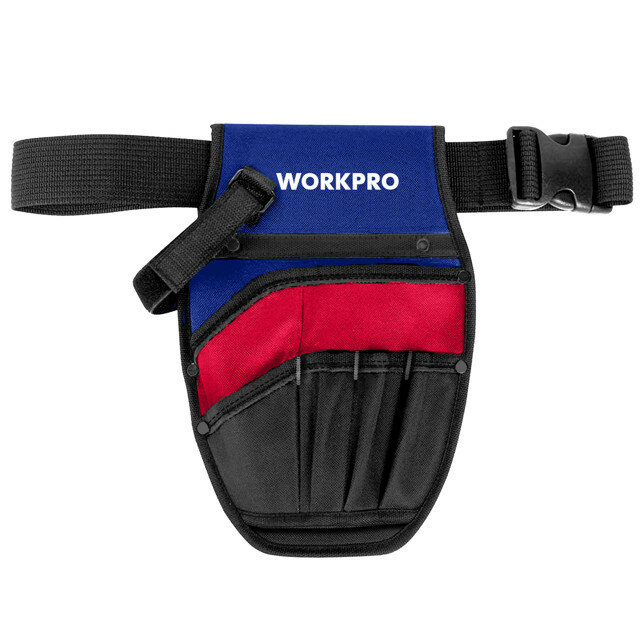 WORKPRO сумка-пояс 30×21 см с ремнем черная - удобная поясная сумка для инструментов