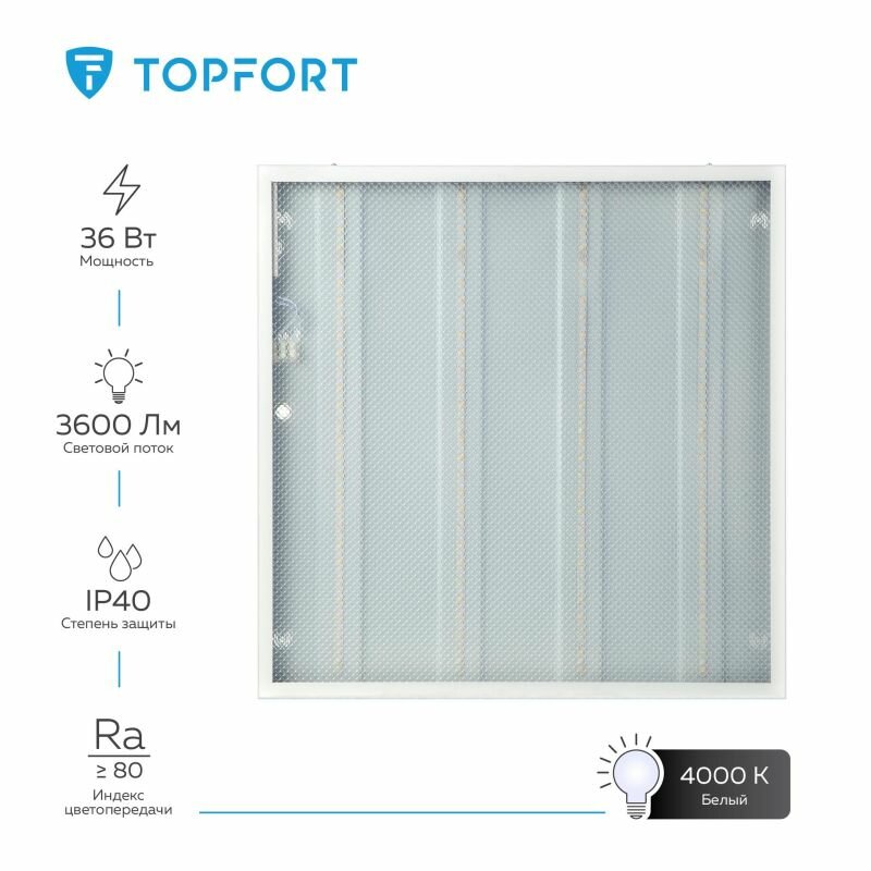 Светильник светодиодный TOPFORT ДПО 10-4х8-002 УХЛ4, 4000К призма