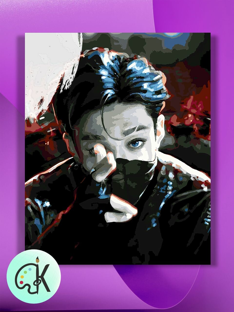 Картина по номерам на холсте Stray Kids Банчан 5 stars, 40 х 50 см