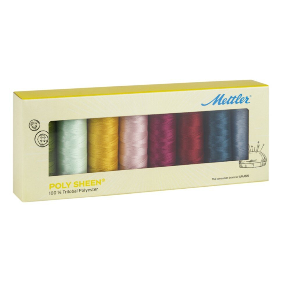 Amann Group Mettler PS8Modern-Kit Набор с нитками Poly Sheen в подарочной упаковке, 8 катушек, №40