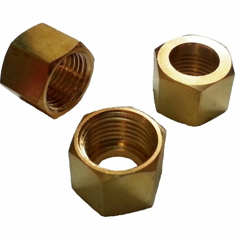 Гайка накидная М16х1,5 (правая, латунь) - 3 шт.